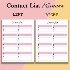 Classic Happy Planner Contact Pages, Happy Planner Address Book ...
