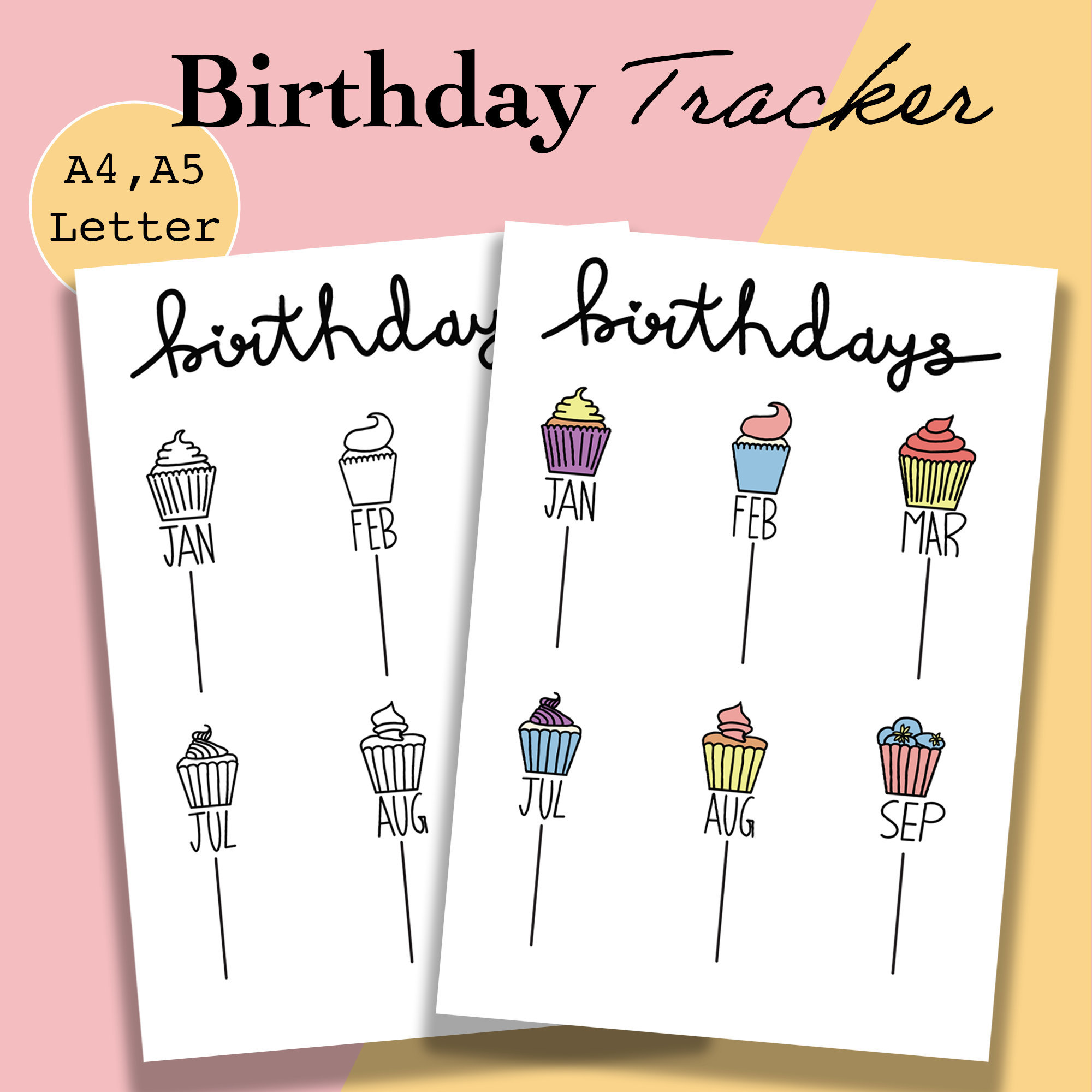 Birthday Tracker Printable, Birthday Tracker Planner, Birthday Log ...