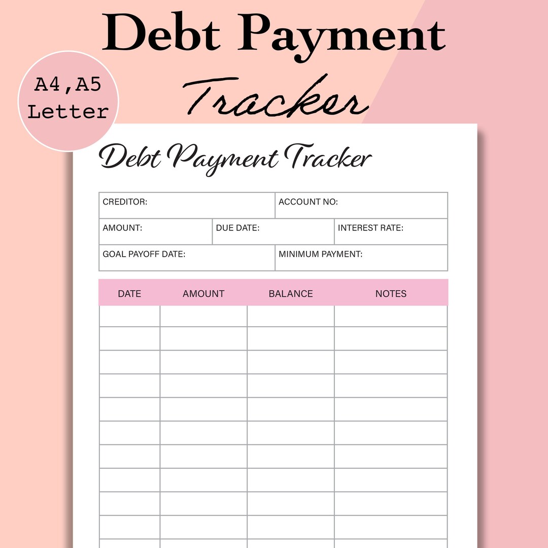 Debt Payoff Tracker, Debt Snowball Printable, Debt Progress Worksheet ...