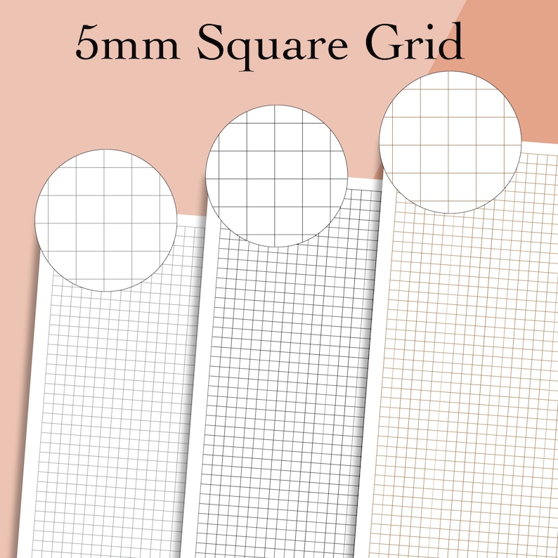 A4 Square Grid Paper Printable, 5mm Square Graph Paper Insert, A4 ...