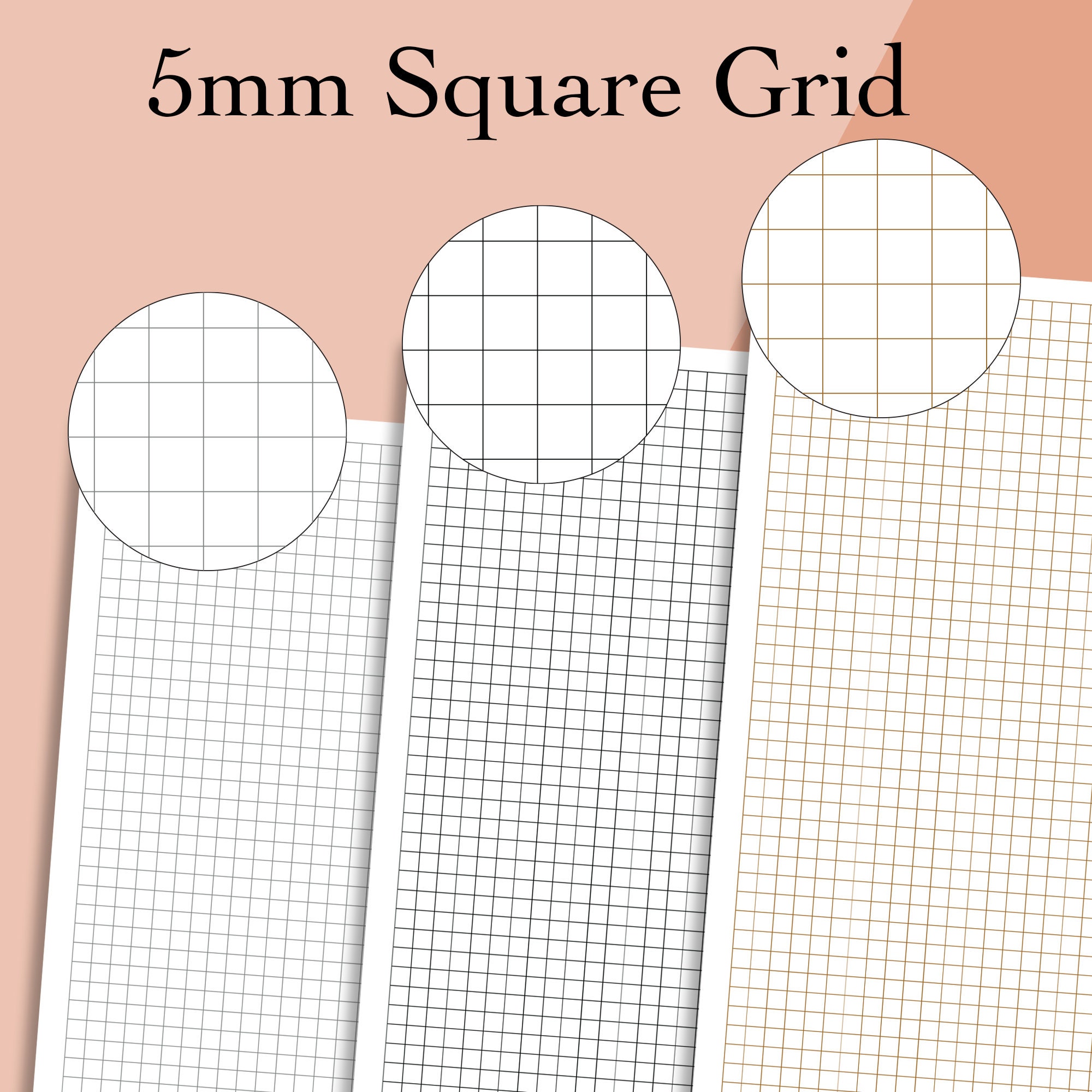 A4 Square Grid Paper Printable, 5mm Square Graph Paper Insert, A4 ...