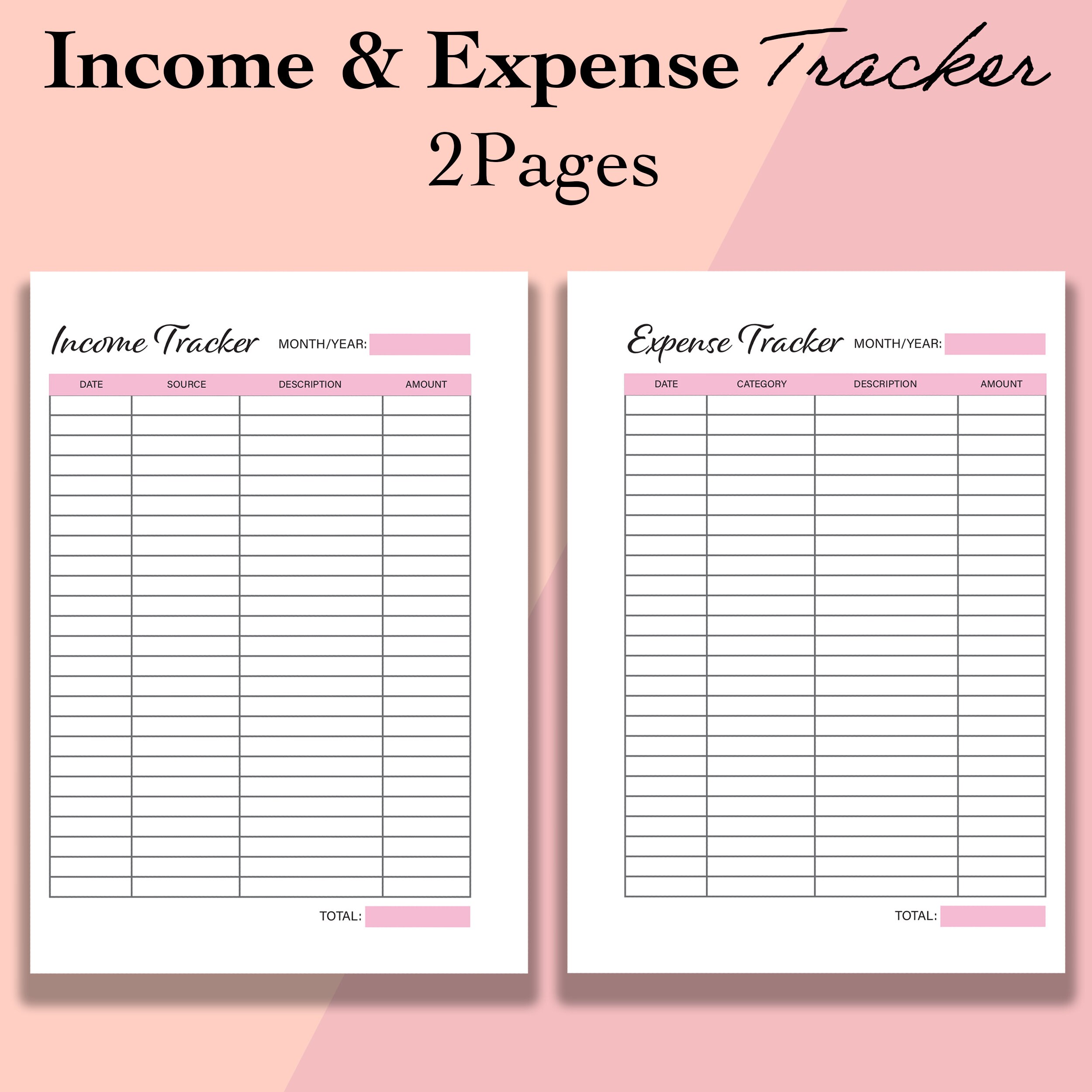 A6 Income and Expense Tracker Printable, A6 Income Tracker Log, A6 ...