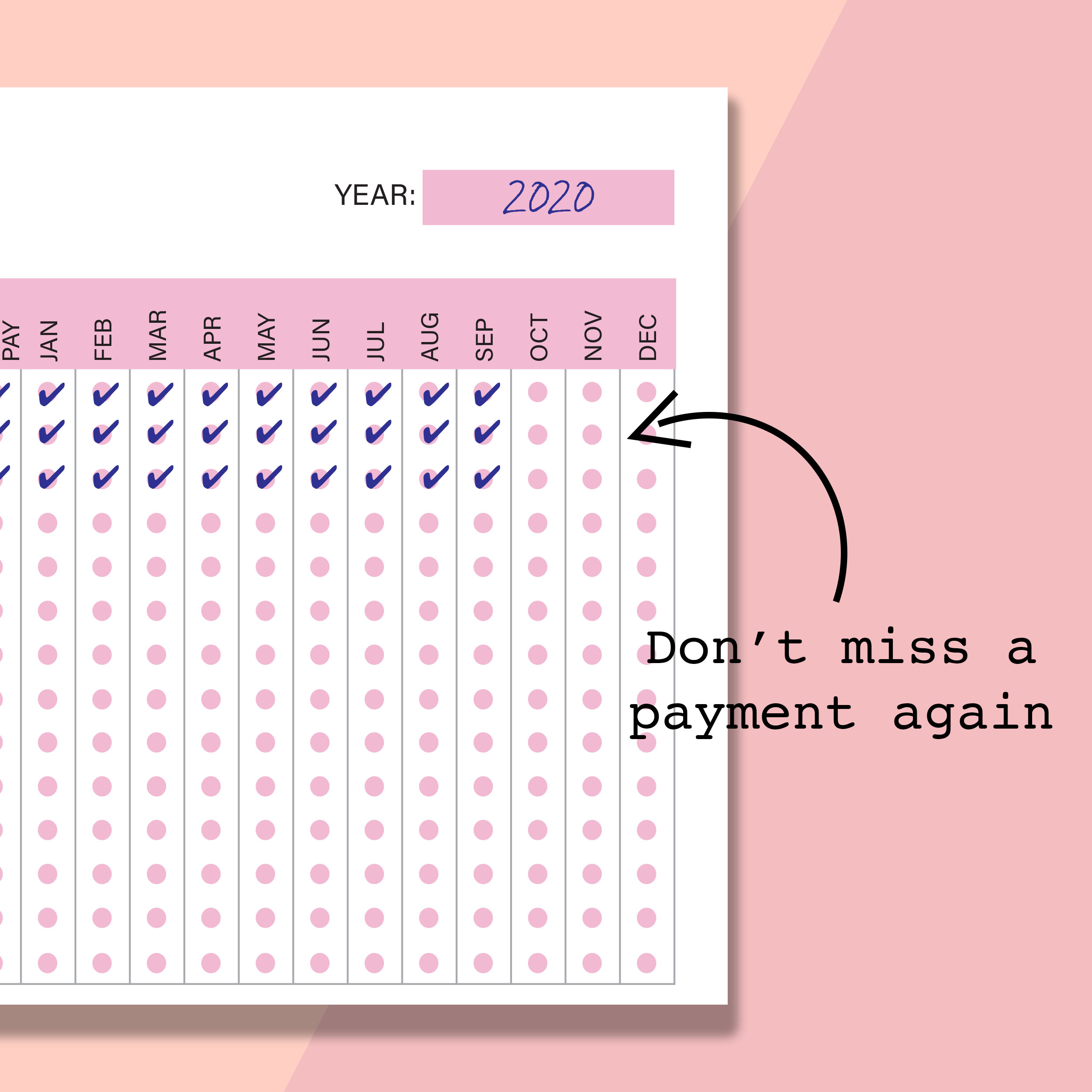 Classic Happy Planner Bill Tracker Printable Inserts, Monthly Yearly ...