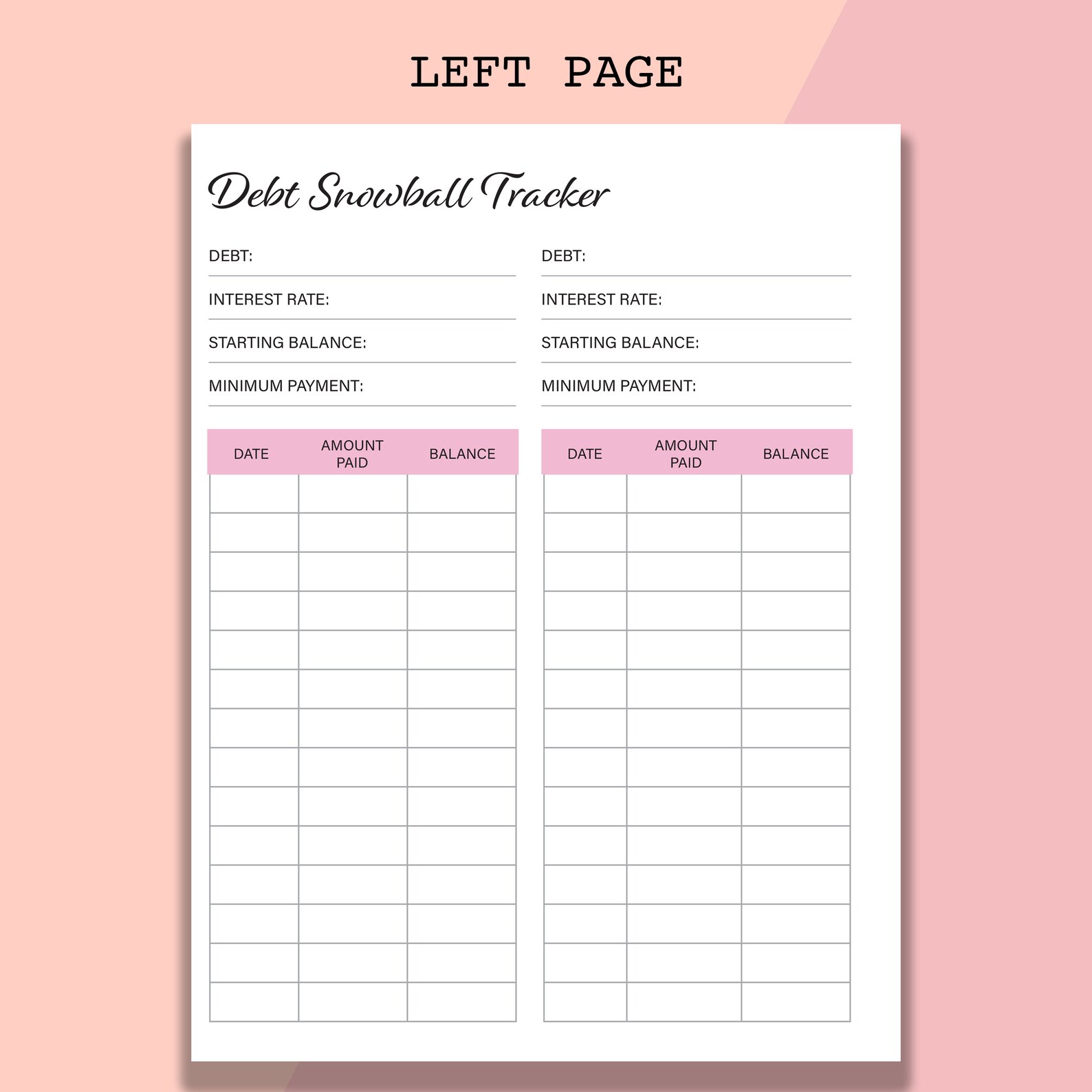 Debt Snowball Tracker Printable, Debt Free, Debt Payoff Tracker, Debt ...