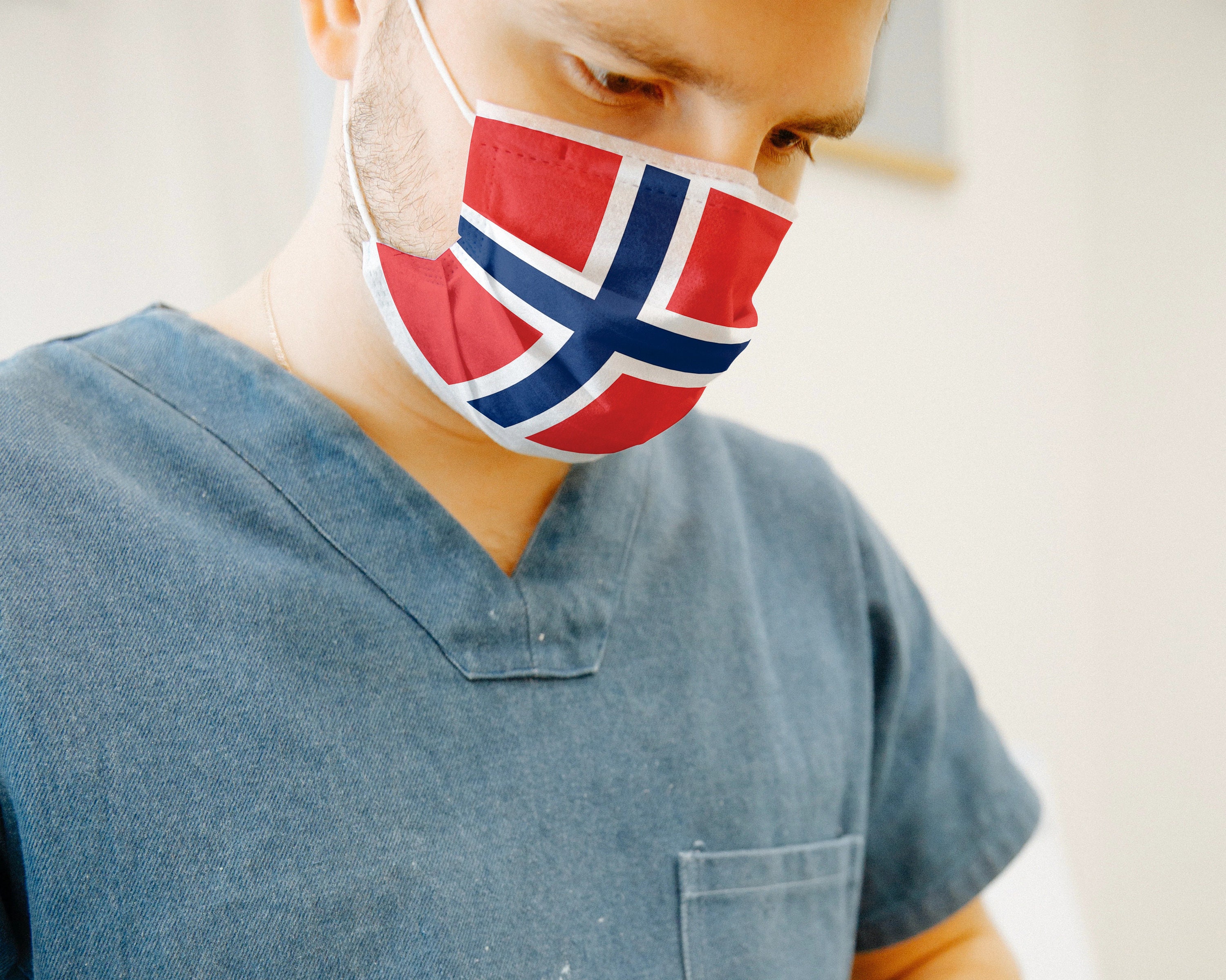 Norway Flag Face Mask Face Mask Norwegian Flag Flag Face Mask Washable ...