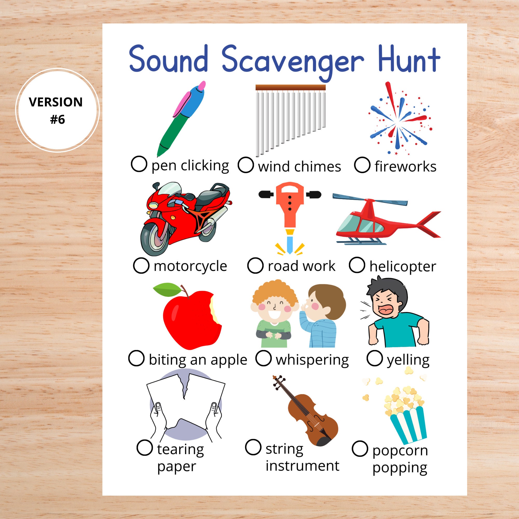 Sound Scavenger Hunt | 6 Versions | Listening Game | Summer Activity ...