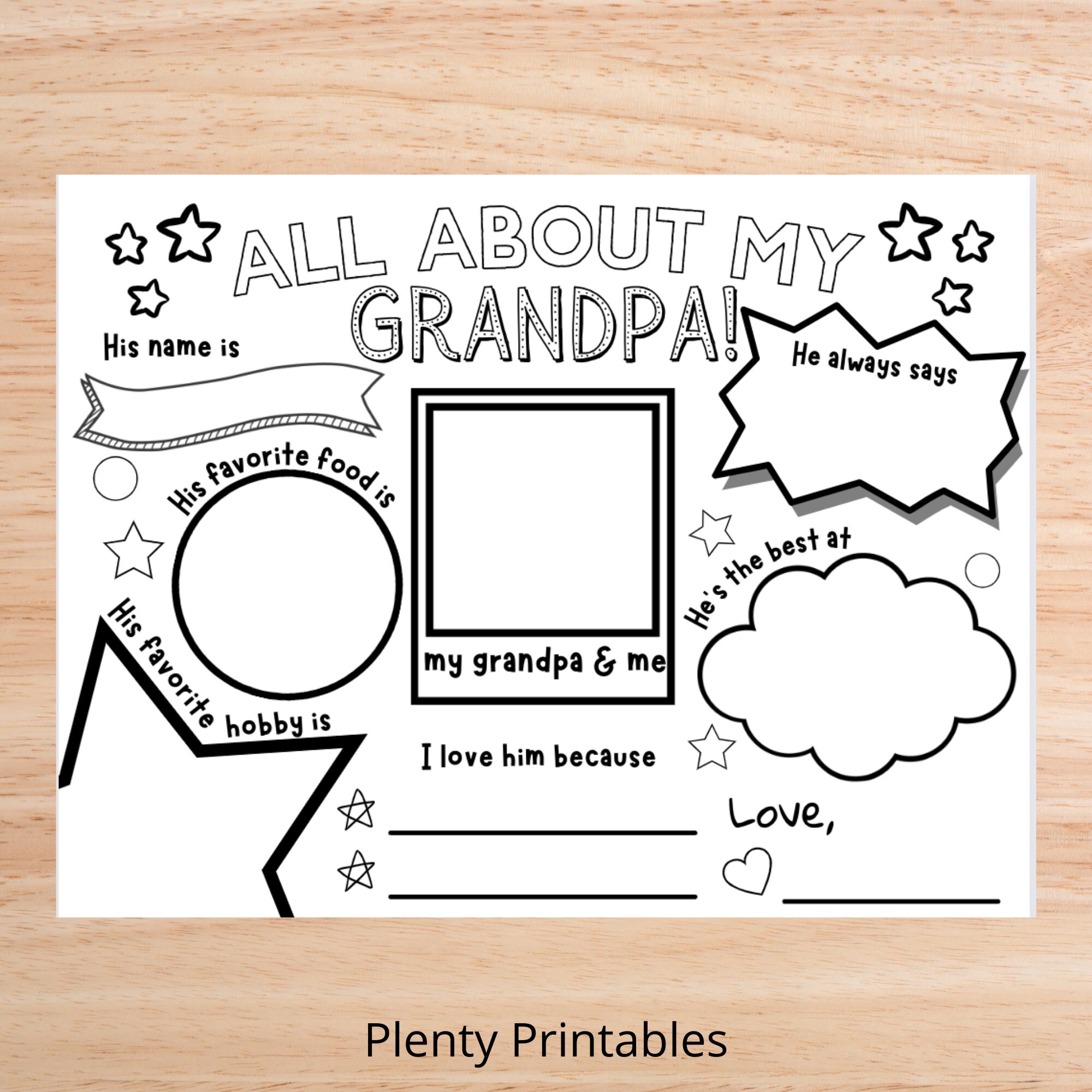 All About My Dad Father's Day Printable Fill in the Blank Printable Kid ...