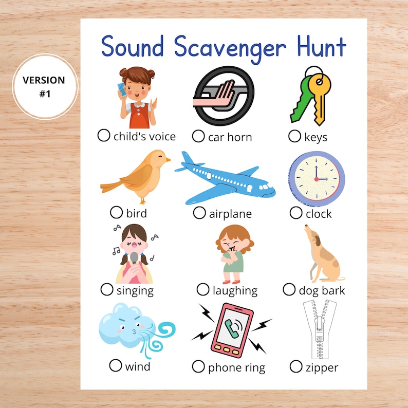 Sound Scavenger Hunt | 6 Versions | Listening Game | Summer Activity ...