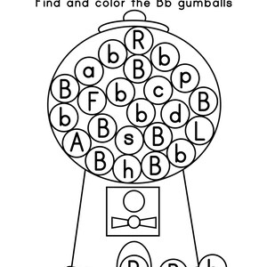 Printable Gumball Letter Search A-Z Alphabet Coloring Pages | Alphabet ...