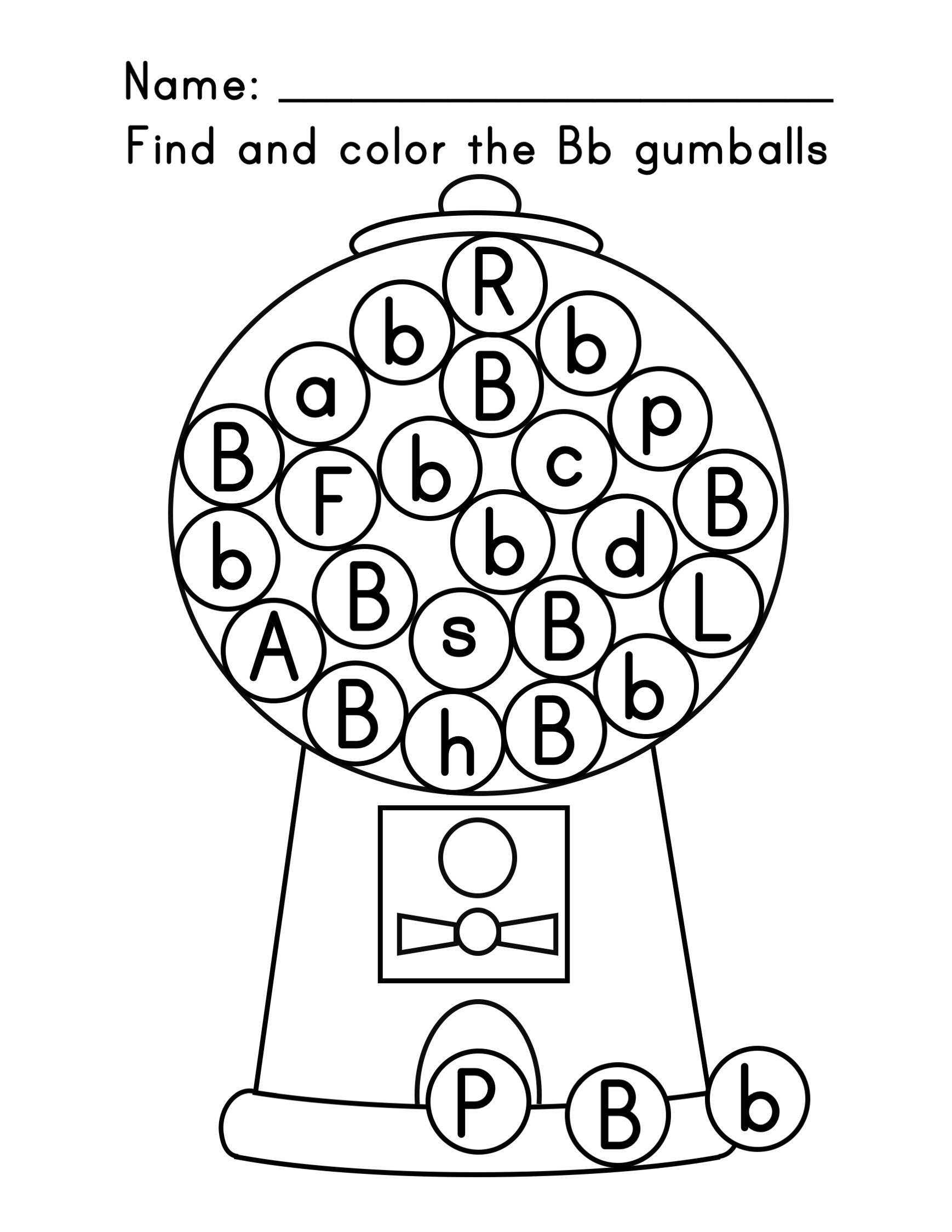 Printable Gumball Letter Search A-Z Alphabet Coloring Pages | Alphabet ...