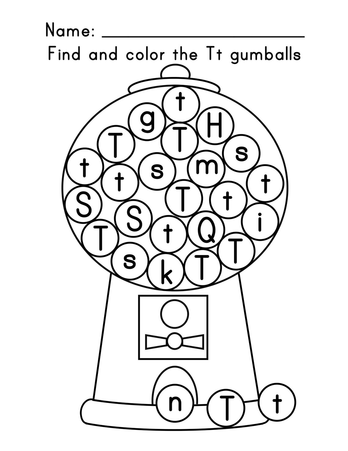 Printable Gumball Letter Search A-Z Alphabet Coloring Pages | Alphabet ...