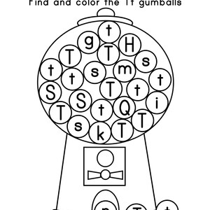 Printable Gumball Letter Search A-Z Alphabet Coloring Pages | Alphabet ...