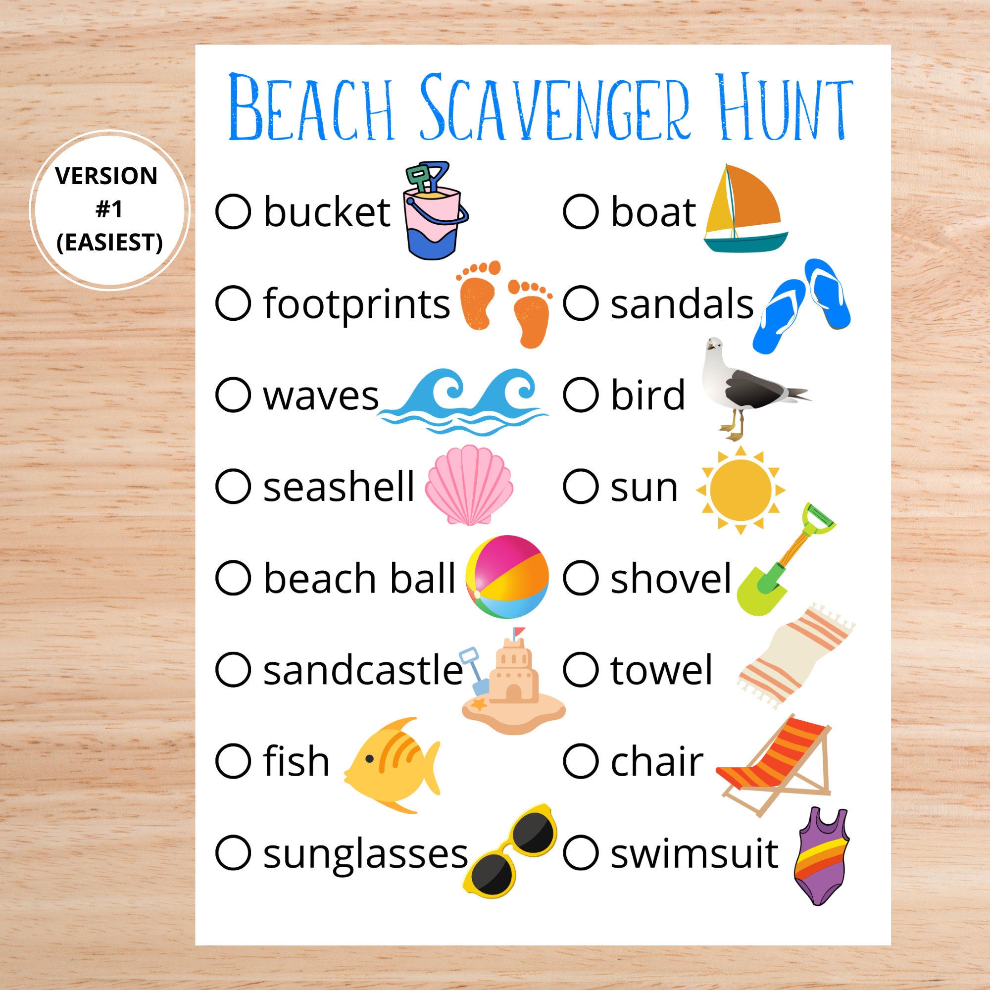 Beach Scavenger Hunt | 3 Versions | Beach Treasure Hunt | Summer ...