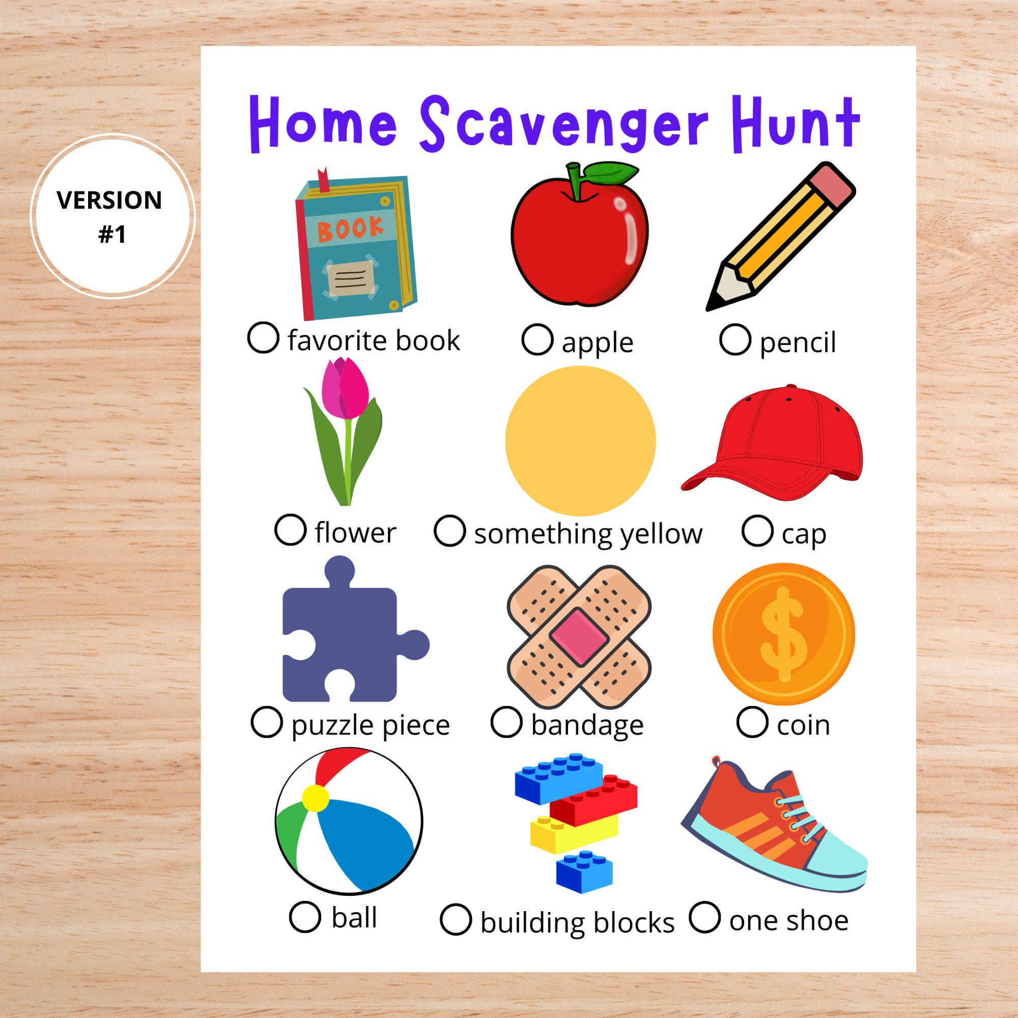 Home Scavenger Hunt | 6 Versions | Indoor Treasure Hunt | Summer ...