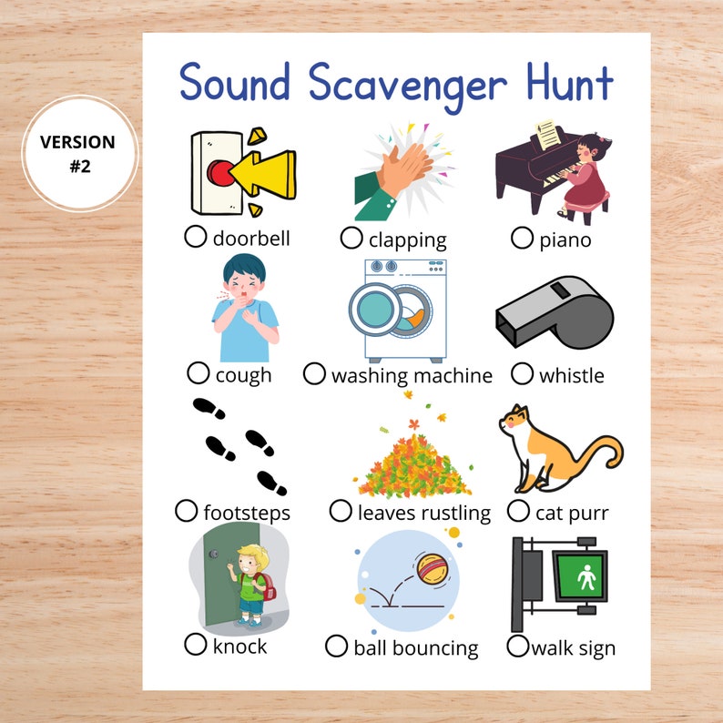 Sound Scavenger Hunt | 6 Versions | Listening Game | Summer Activity ...