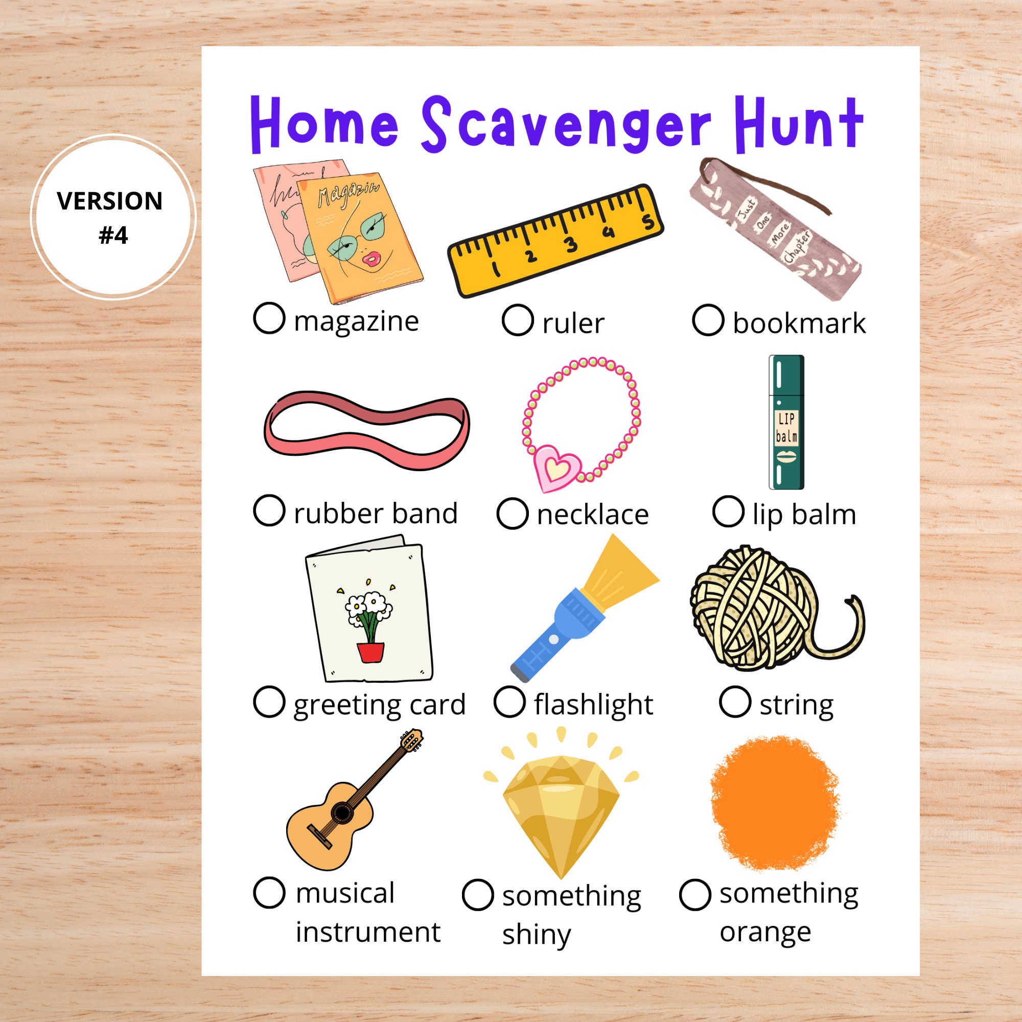 Home Scavenger Hunt | 6 Versions | Indoor Treasure Hunt | Summer ...