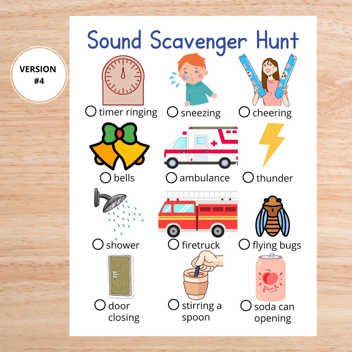 Sound Scavenger Hunt | 6 Versions | Listening Game | Summer Activity ...