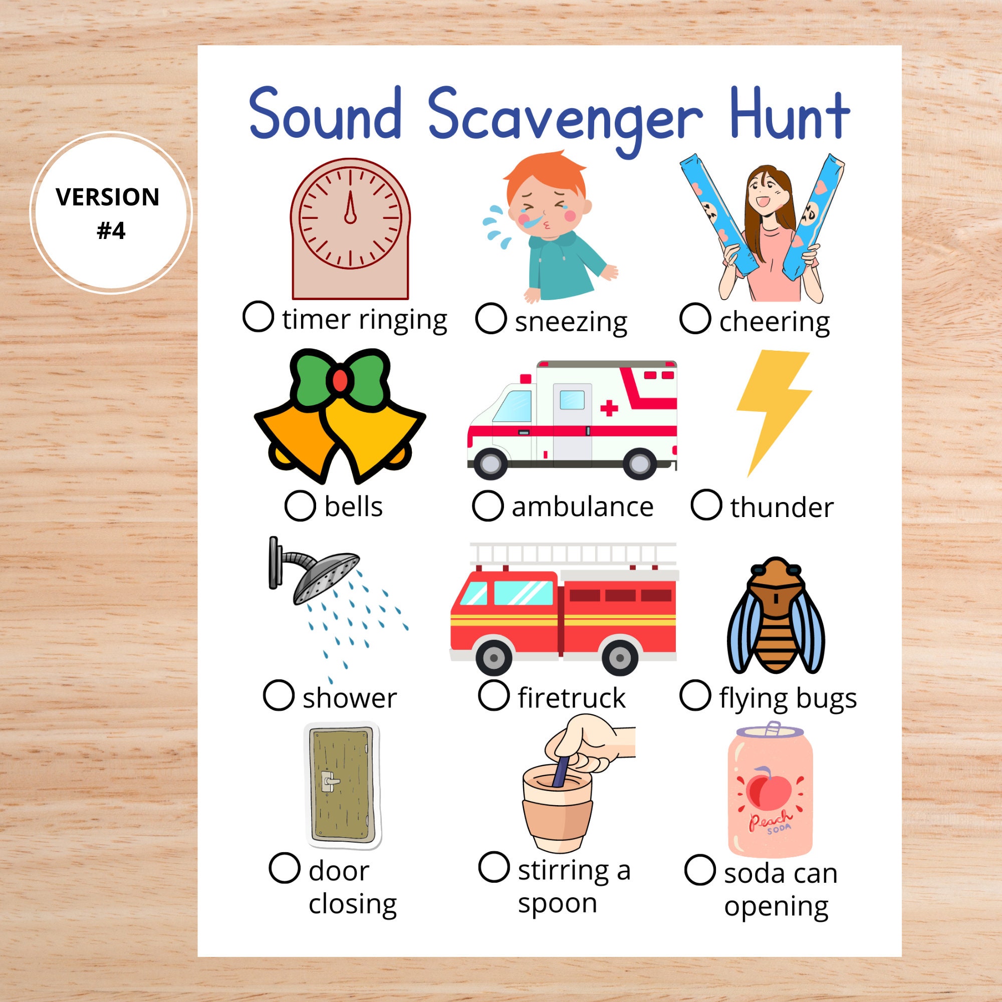 Sound Scavenger Hunt | 6 Versions | Listening Game | Summer Activity ...
