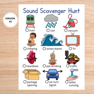 Sound Scavenger Hunt | 6 Versions | Listening Game | Summer Activity ...