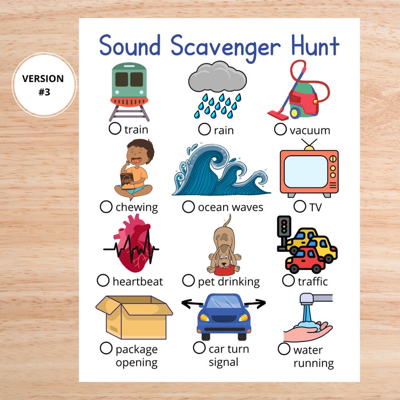 Sound Scavenger Hunt | 6 Versions | Listening Game | Summer Activity ...