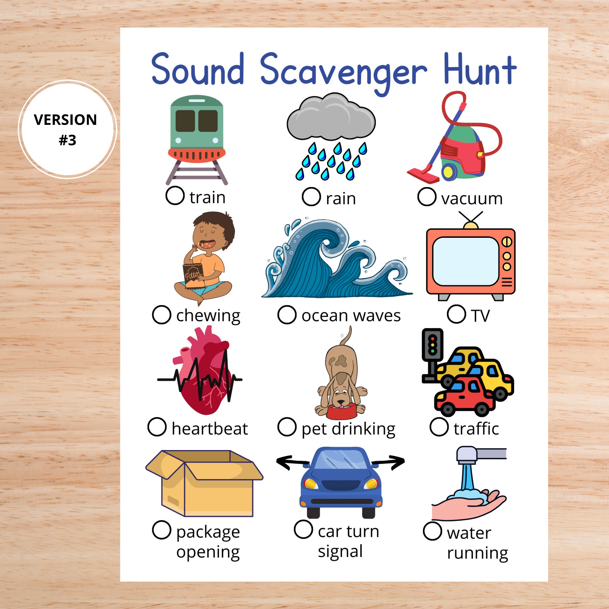 Sound Scavenger Hunt | 6 Versions | Listening Game | Summer Activity ...