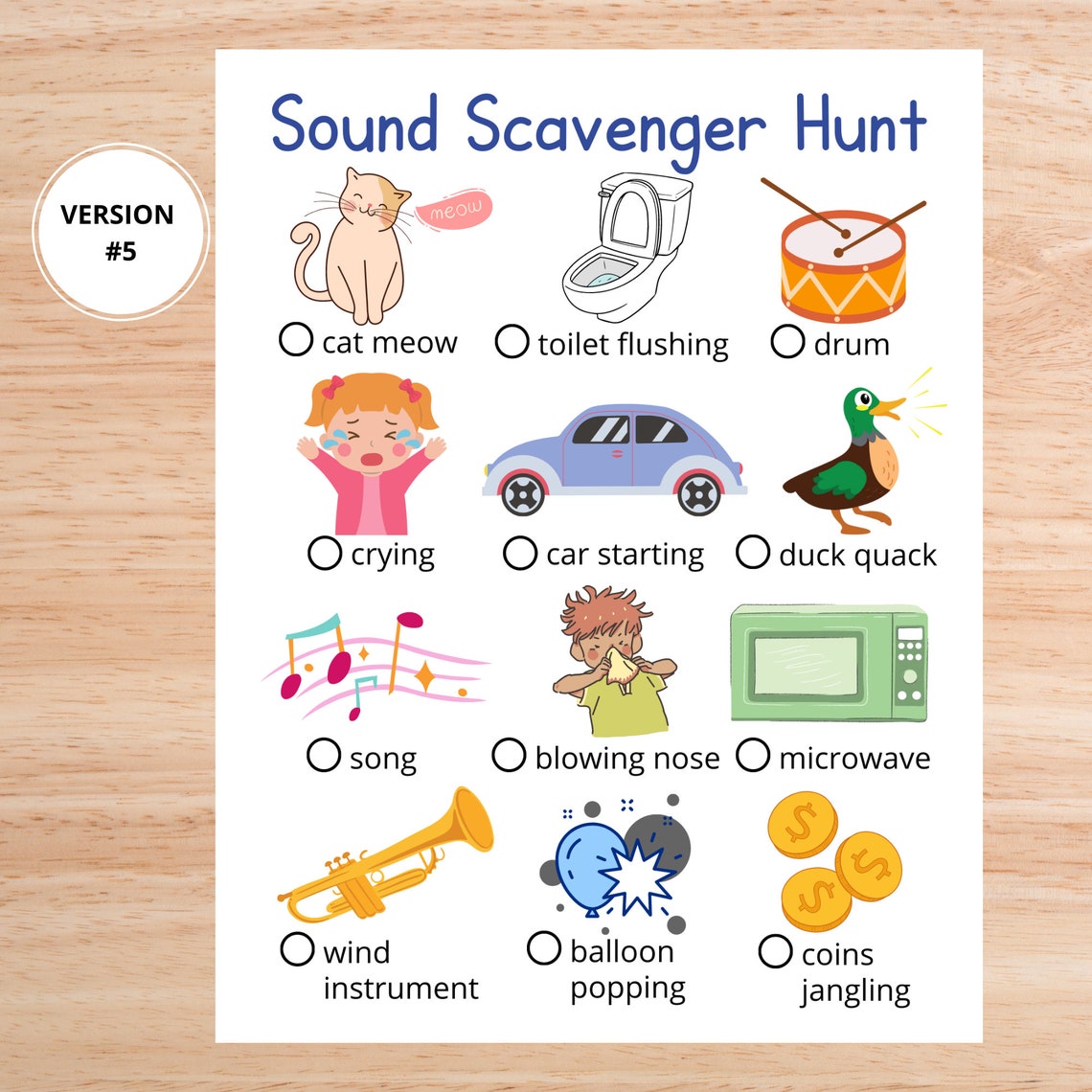 Sound Scavenger Hunt | 6 Versions | Listening Game | Summer Activity ...