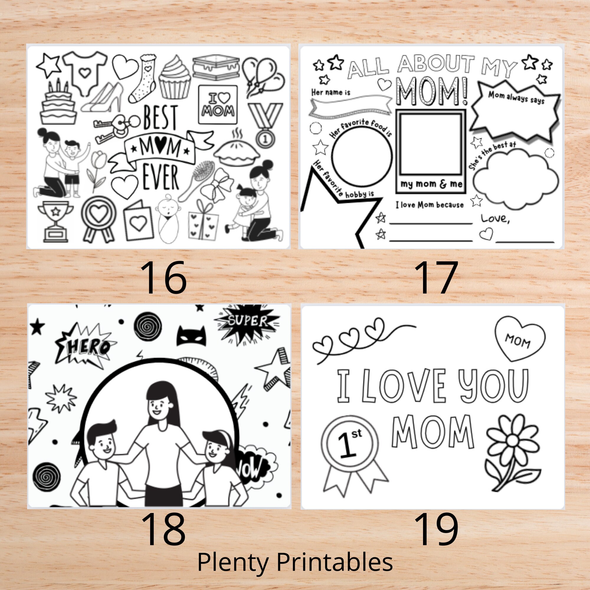 Best Mom & Mother's Day 30 Coloring Page Bundle | All About Mom Fill-in ...