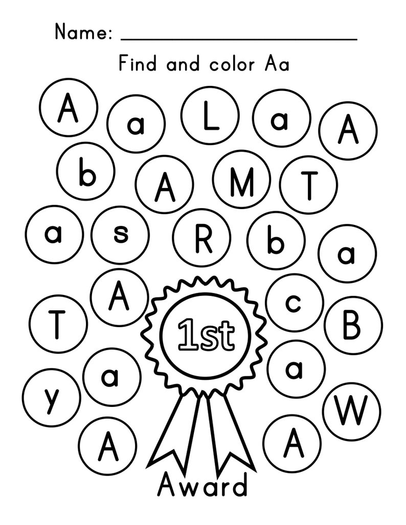 Printable Find the Letter A-Z Alphabet Coloring Pages Alphabet Search ...