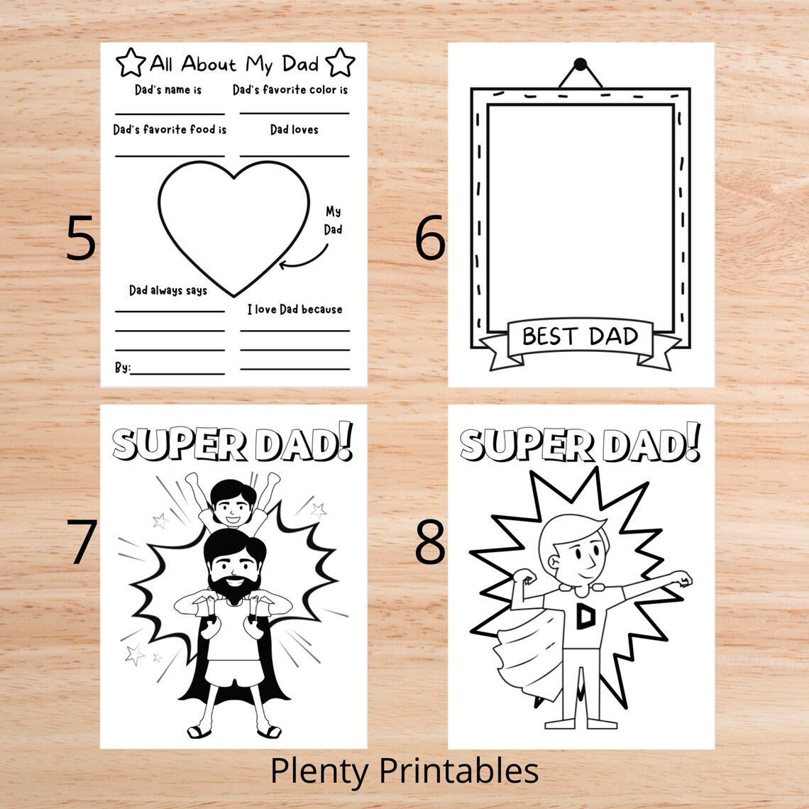 Best Dad & Father's Day 29 Coloring Page Bundle All About Dad Fill-in ...
