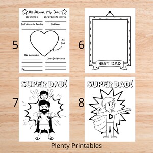 Best Dad & Father's Day 29 Coloring Page Bundle | All About Dad Fill-in ...