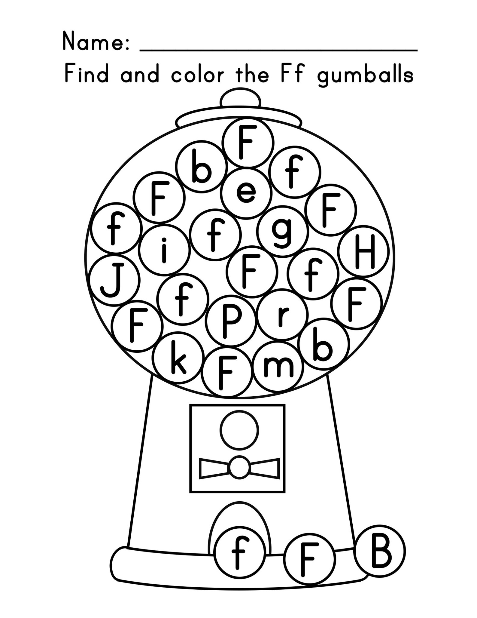 Printable Gumball Letter Search A-Z Alphabet Coloring Pages | Alphabet ...