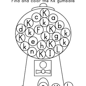 Printable Gumball Letter Search A-Z Alphabet Coloring Pages | Alphabet ...