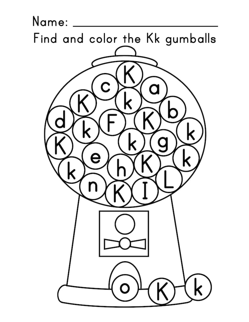 Printable Gumball Letter Search A-Z Alphabet Coloring Pages | Alphabet ...