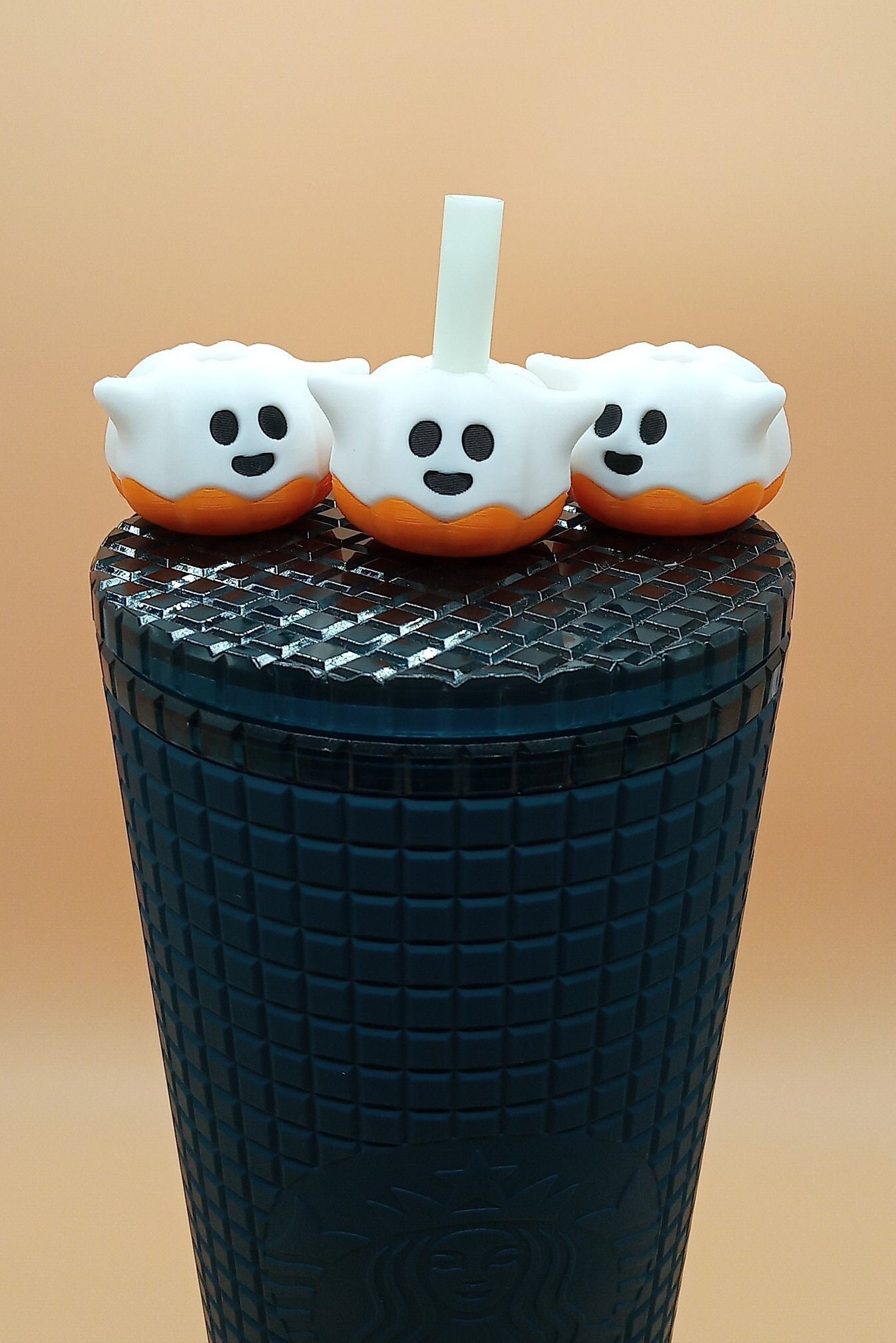 Pumpkin Ghost Straw Toppers. Cute Halloween Straw Buddy. Spooky ...