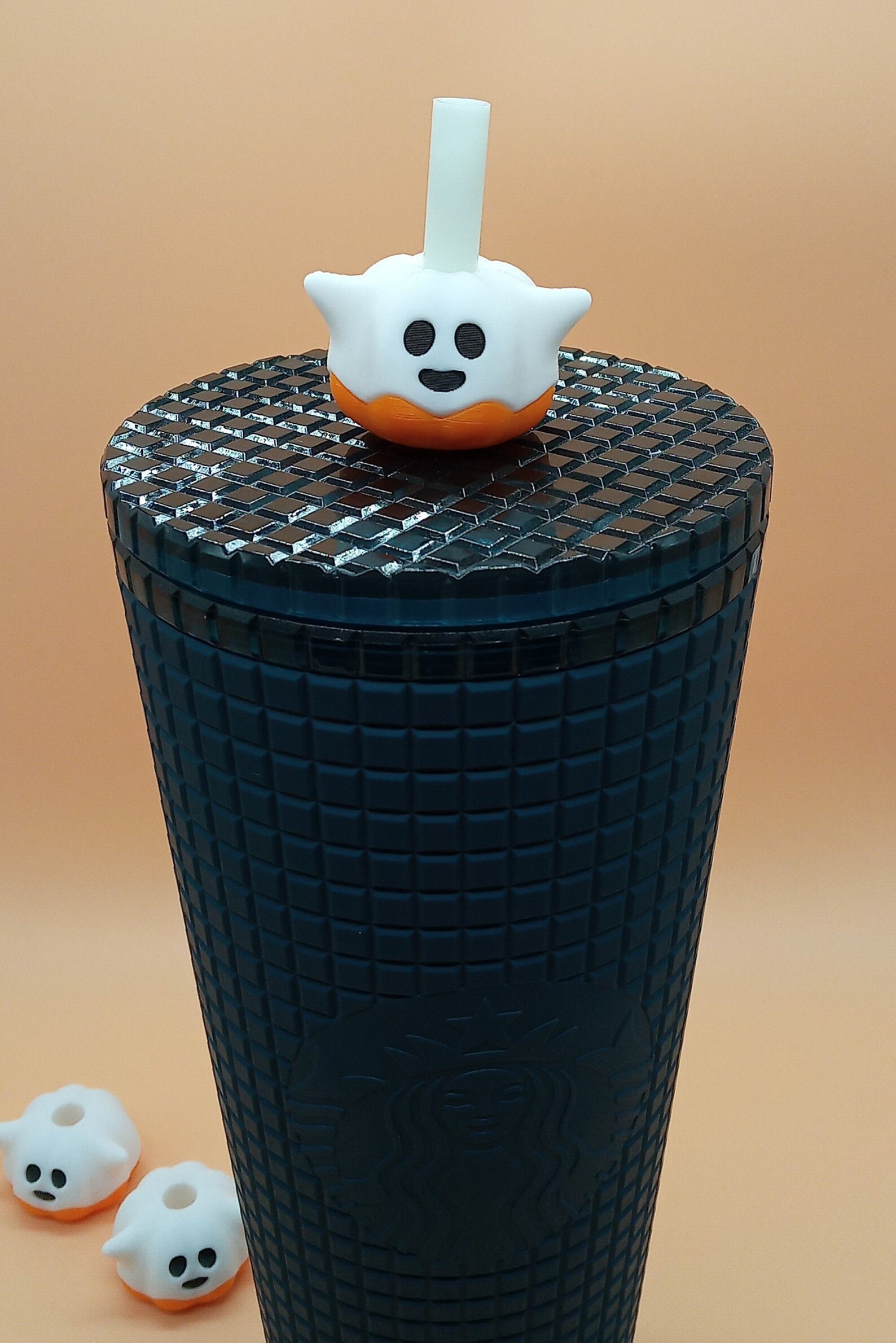 Pumpkin Ghost Straw Toppers. Cute Halloween Straw Buddy. Spooky ...