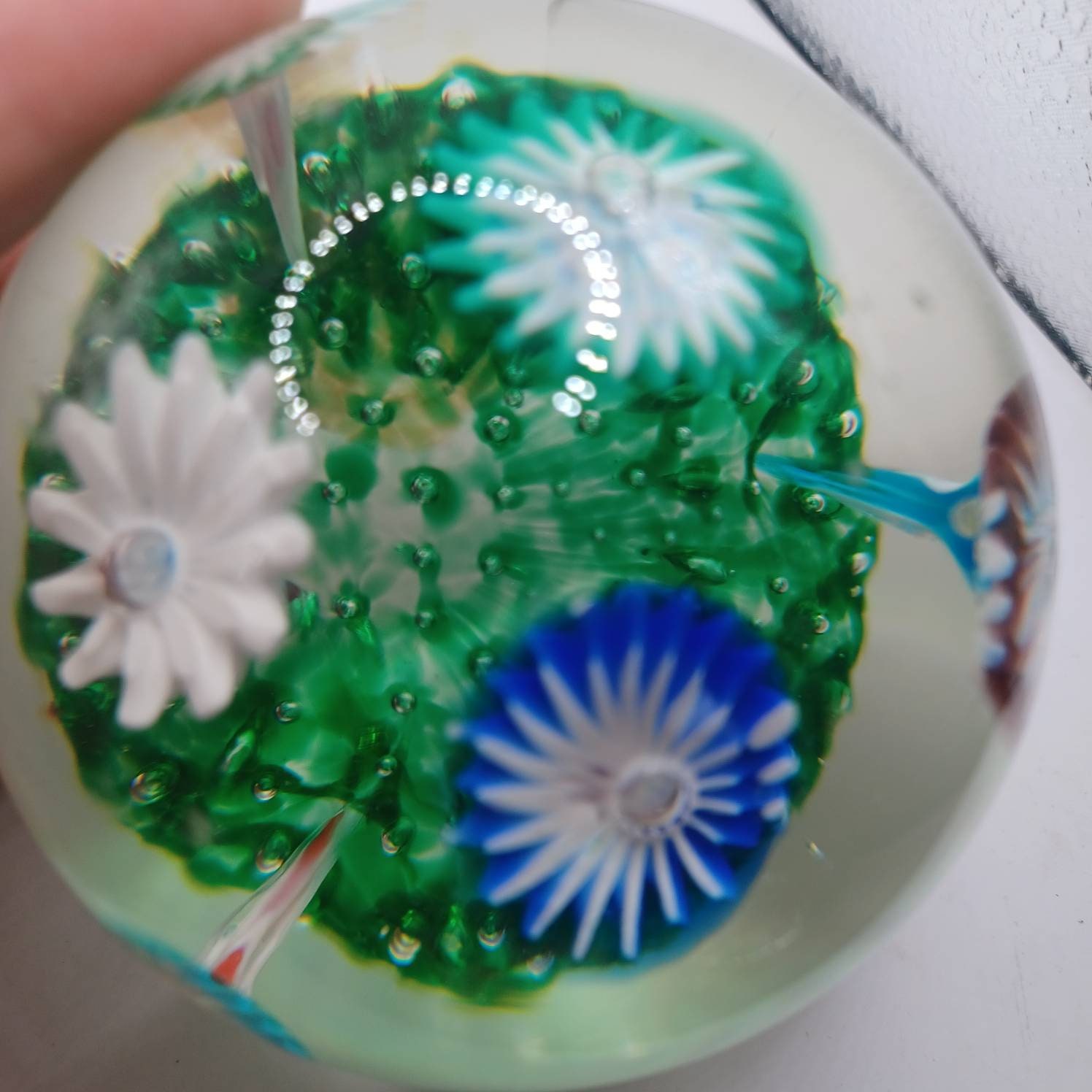 Vintage Murano Glass Paperweight Flowers - Etsy