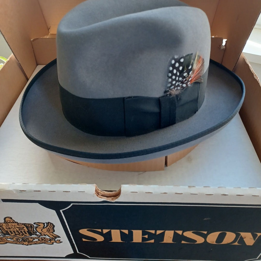 Vintage 1980s Stetson Sovereign Hat Fedora With Original Boxtetson ...