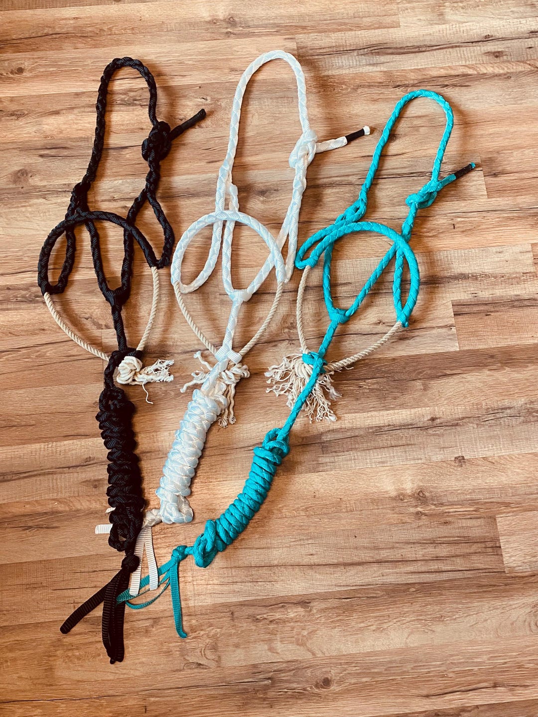 Mule Tape Halter Wrapped Nose Black, White and Teal READY TO SHIP - Etsy