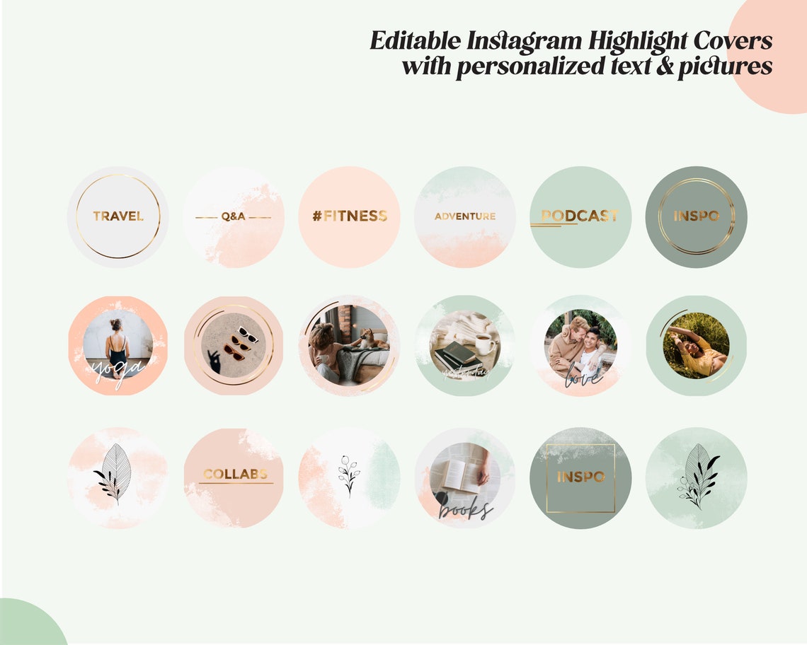 Gold Instagram Story Highlight "alva" | Boho Instagram Stories Cover ...