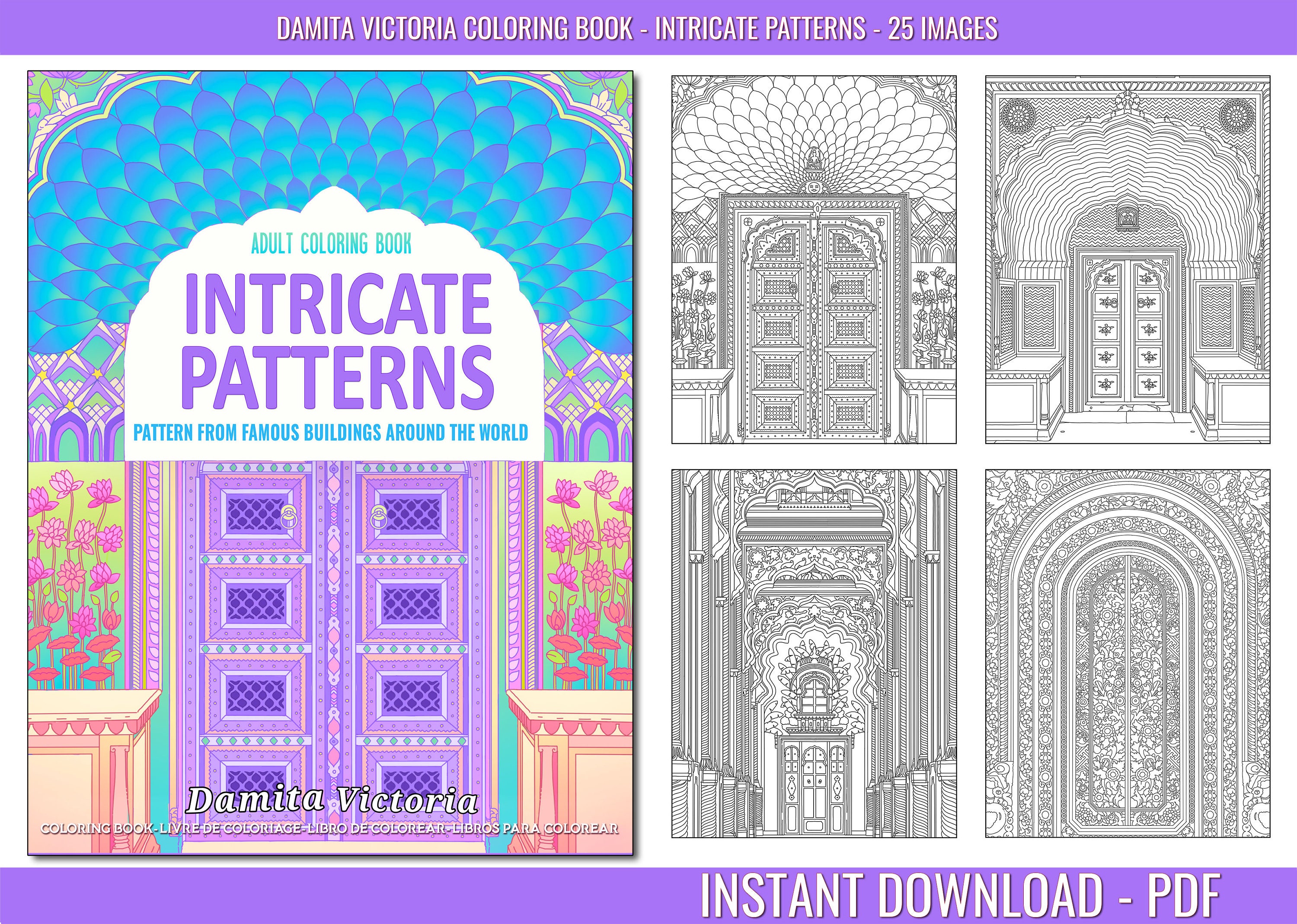 Adult Coloring Book Intricate Patterns Coloring Book for Adults ...