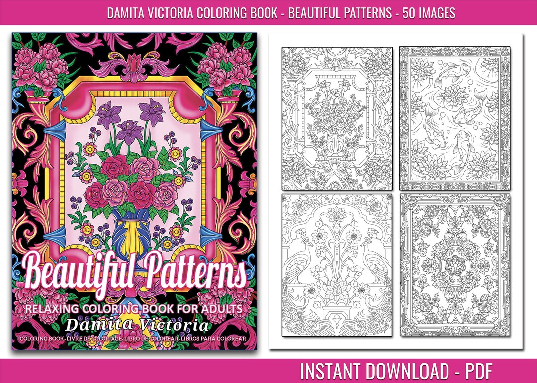 Adult Coloring Book Beautiful Patterns | Anti-stress Activities ...