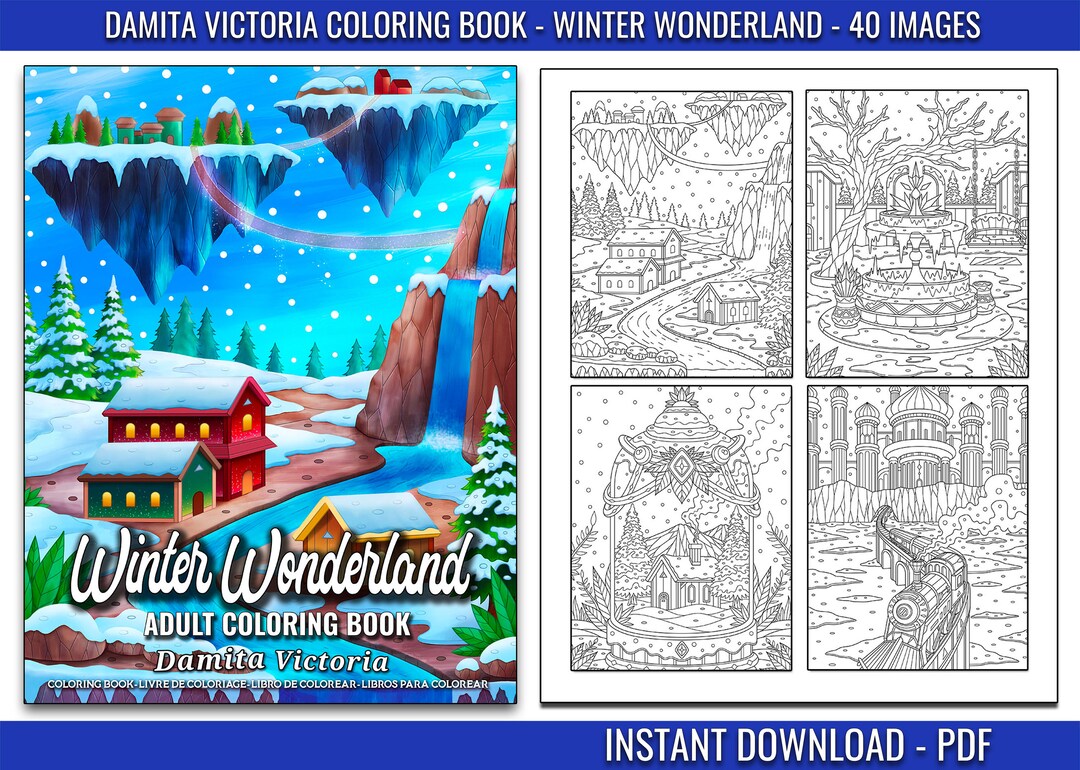 Winter Wonderland Coloring Book Digital Coloring Adult Coloring Book ...