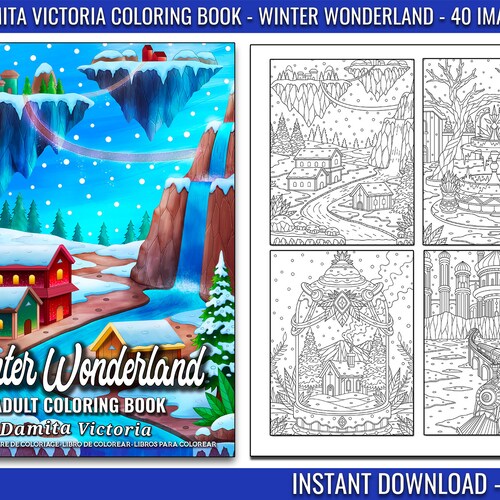 Winter Wonderland Coloring Book Digital Coloring Adult - Etsy