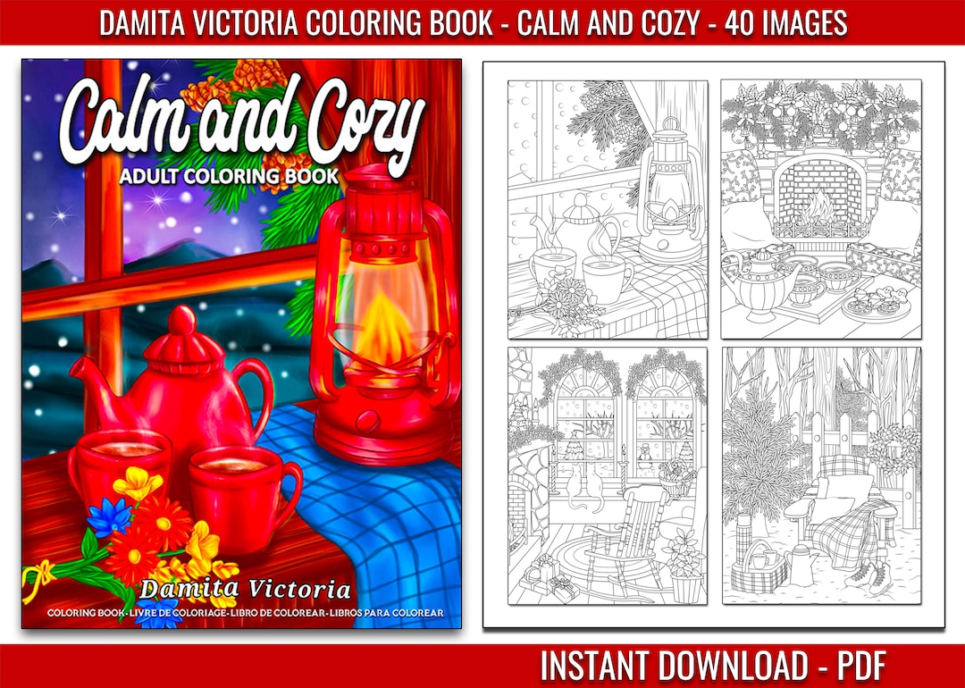 Winter Scenes Coloring Book Digital Coloring Pages Adult Coloring ...