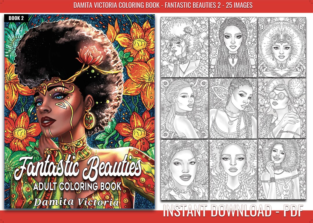 Coloring Book For Adult By Damita Victoria Fantastic Beauties Book 2