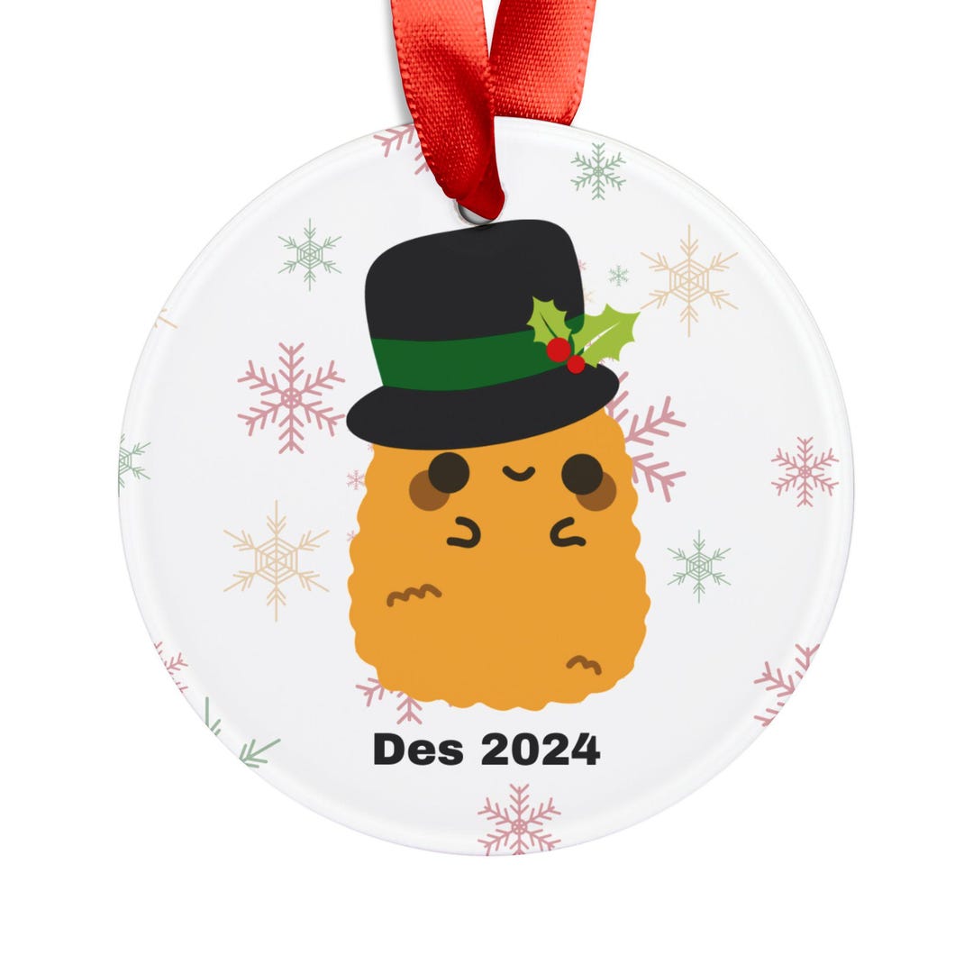 Personalized Chicken Nugget Acrylic Ornament With Ribbon (double-sided ...
