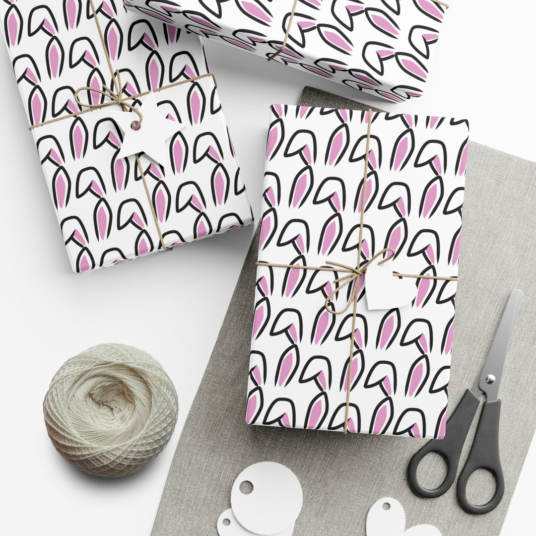 Bunny Ears Gift Wrapping Paper, Rabbit Ears Wrapping Paper, Easter ...