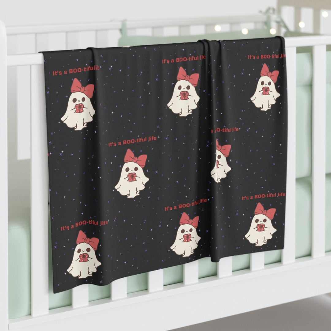 It's a Boo-tiful Life Baby Swaddle Blanket, Ghost Girl With Bow, Ghost ...