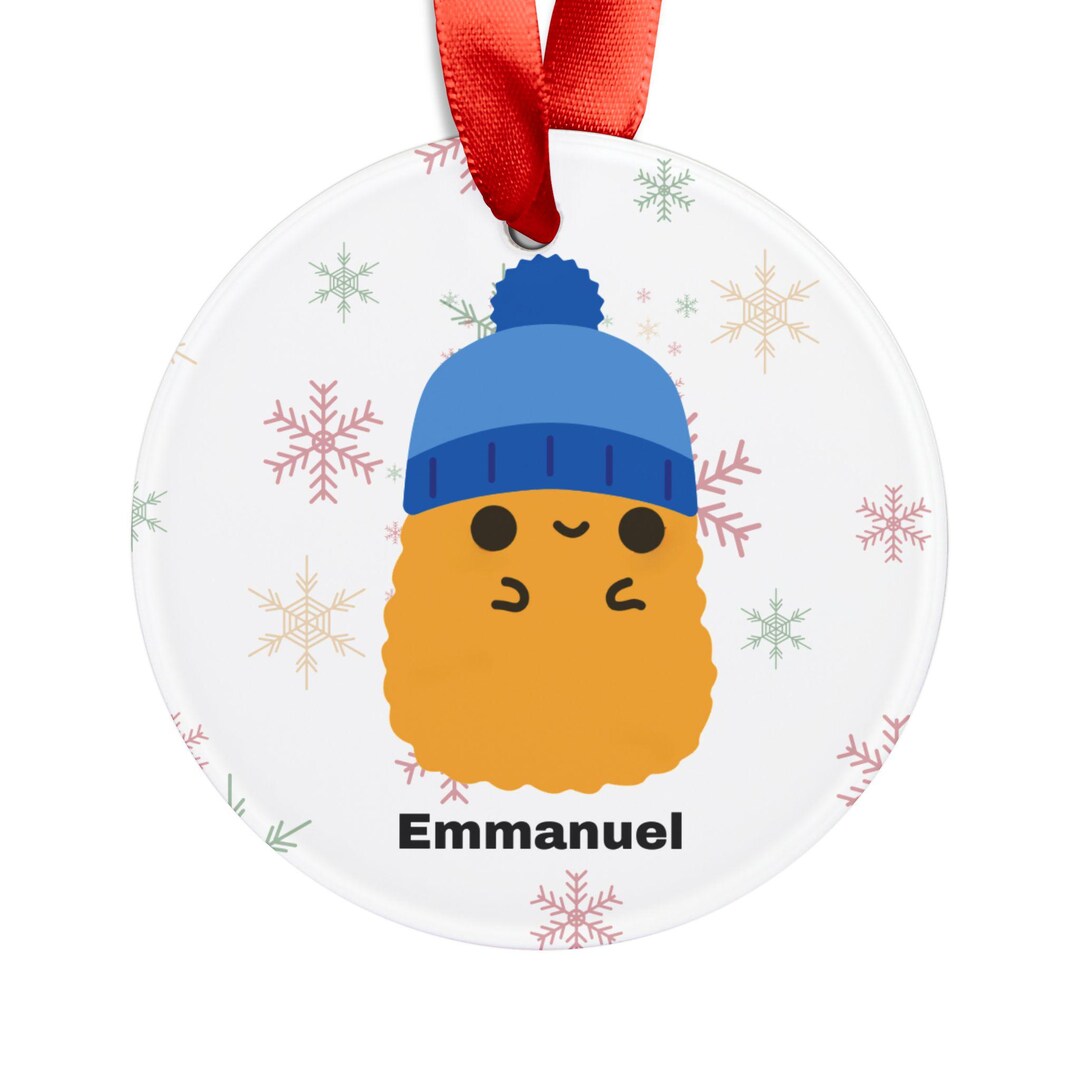 Personalized Chicken Nugget Acrylic Ornament With Ribbon (double-sided ...
