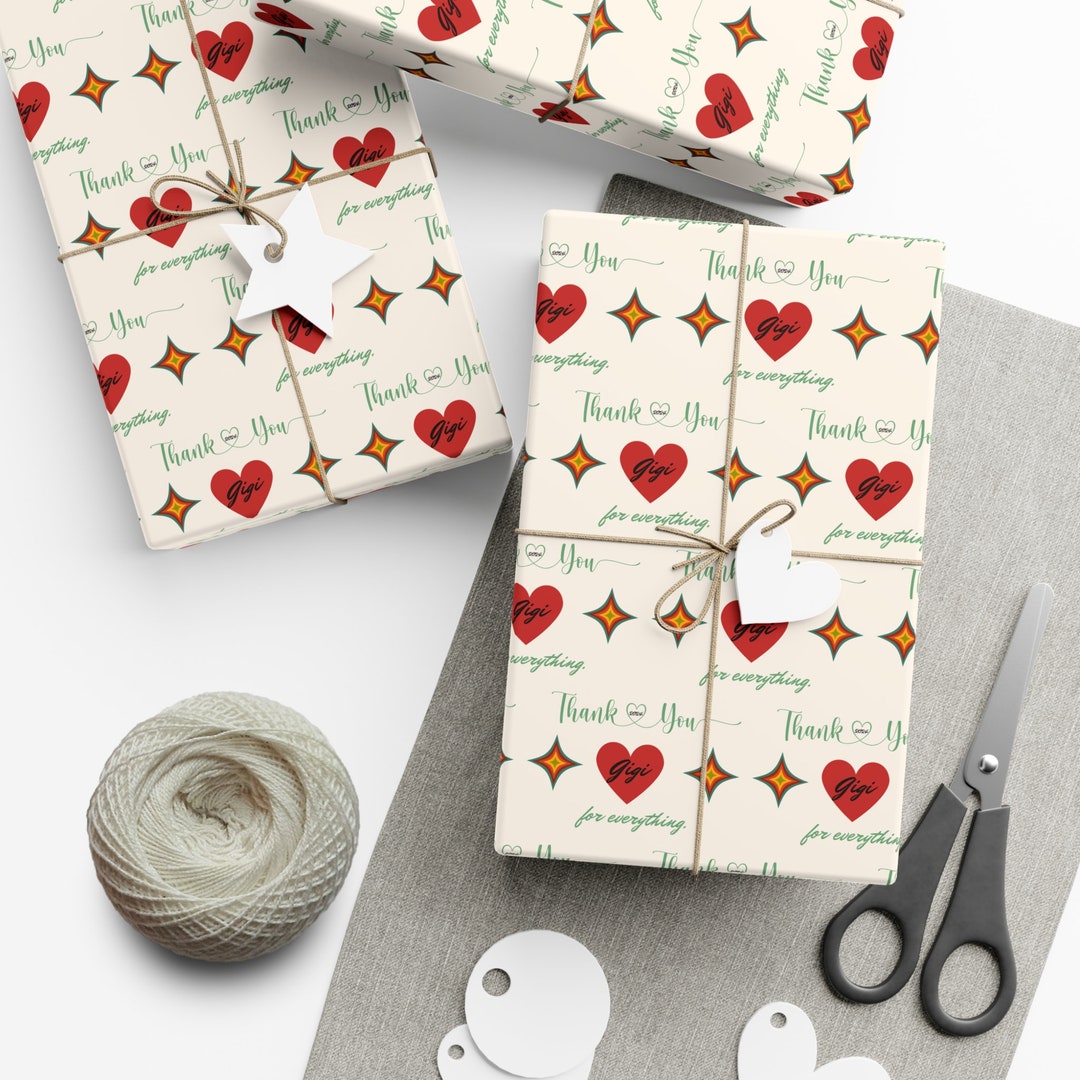 2024 Retro Thank You Gigi for Everything Gift Wrapping Paper, Wrapping ...